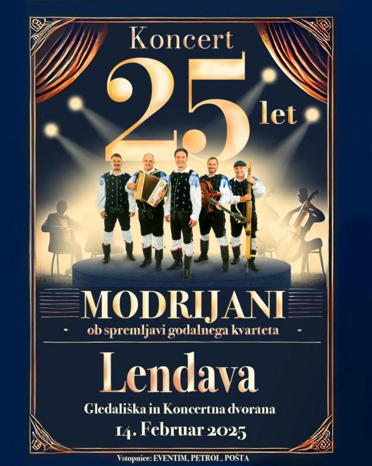 MODRIJANI 25 let, ob spremljavi godalnega kvarteta – veliki koncert v ...