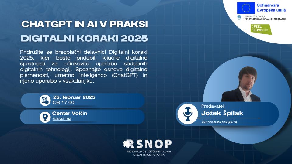 Digitalni koraki 2025 -ChatGPT in umetna inteligenca (AI) v praksi ...
